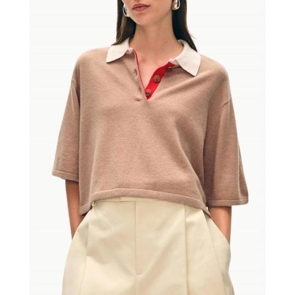 White + Warren | Tops | New White Warren Cashmere Cropped Polo Shirt In ...